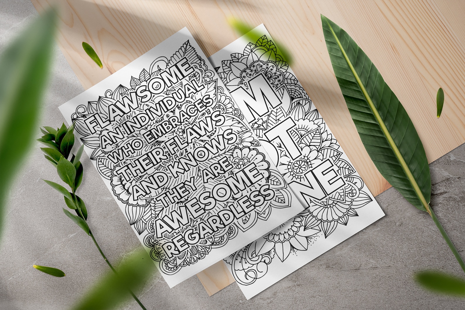 5 Coloring Book Pages, Mental Health Affirmations, Coloring Pages ...
