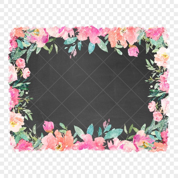 Flower Border With Chalkboard Background Floral Bulletin Border Tulip