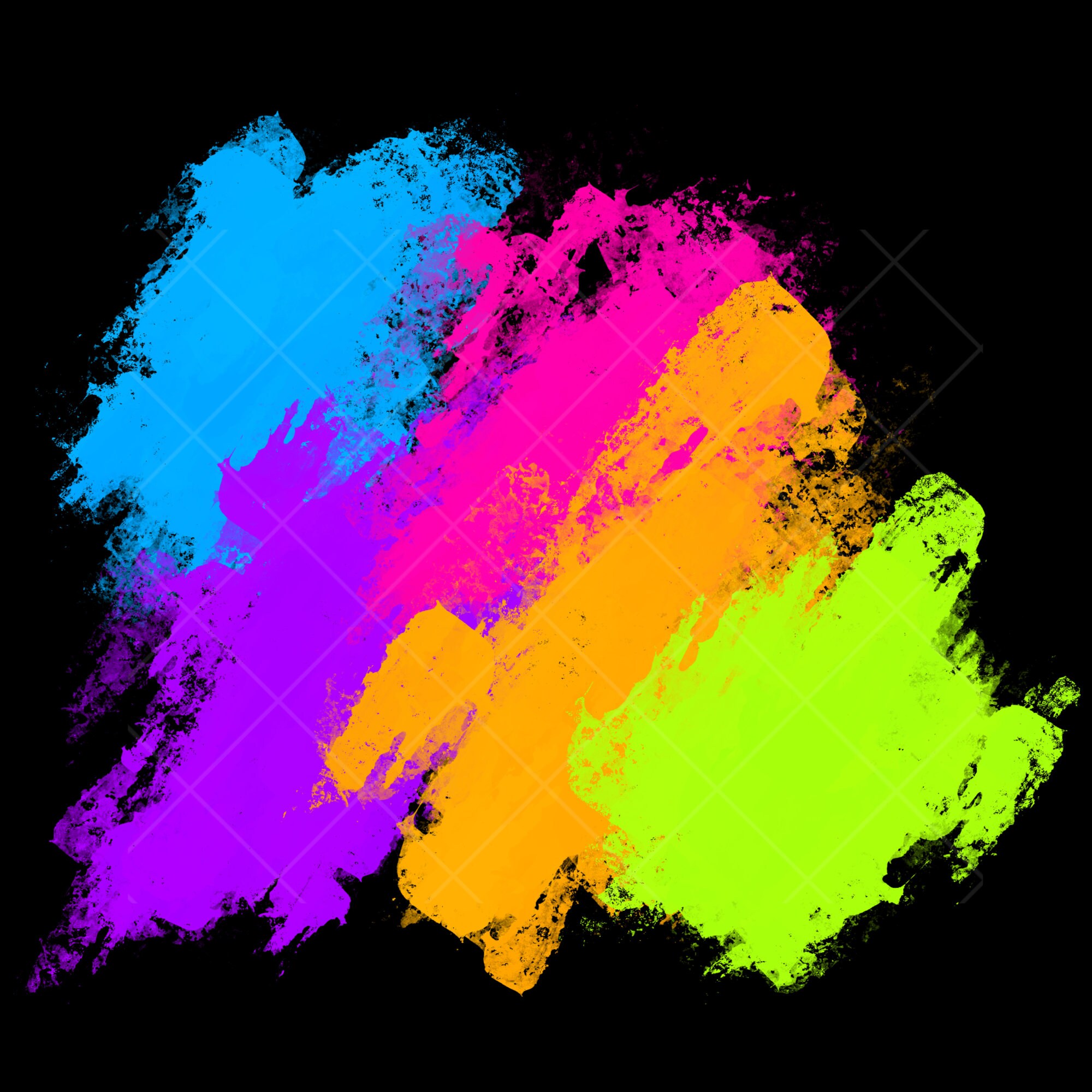 Neon Sublimation PNG Messy Brushstroke PNG Bright Colors Transparent ...