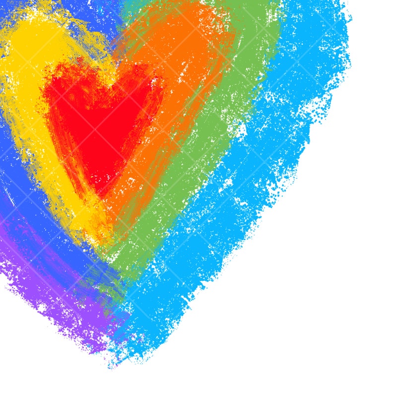 Rainbow Heart Sublimation PNG | Rainbow Pride | Love Clip Art | LGBTQ ...