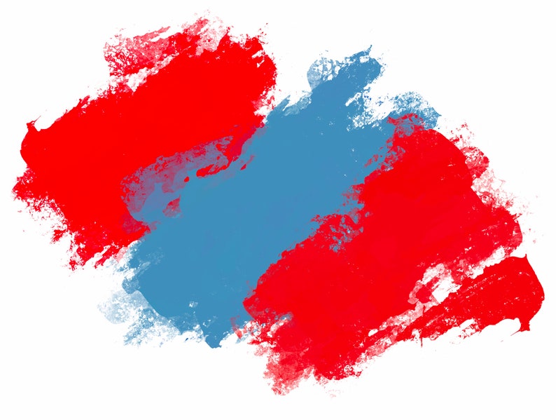 Red and Blue Watercolor Brush Strokes PNG, Patriotic Sublimation ...
