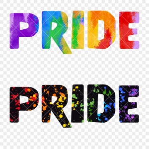 Rainbow Pride Sublimation PNG | Pride LGBTQ Clip Art | Pride Word Art ...