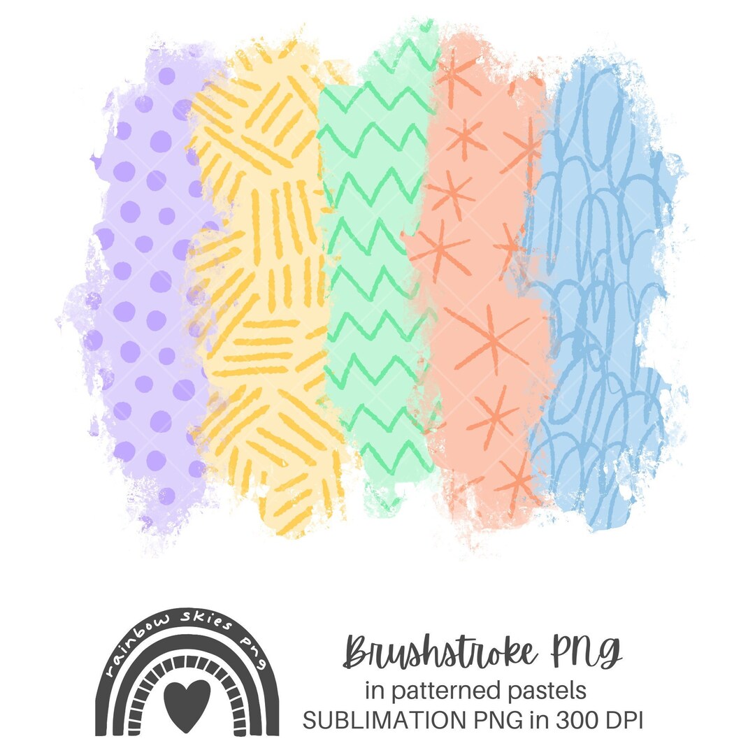 Pastel Sublimation PNG | Doodle Brushstrokes | Spring Summer Background ...