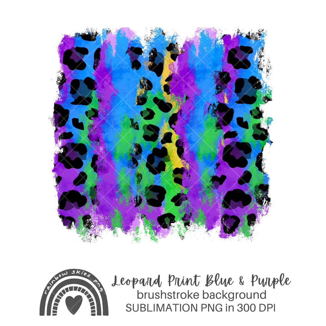 Textured Sublimation PNG | Leopard Print in Bright Print Purple, Lime ...