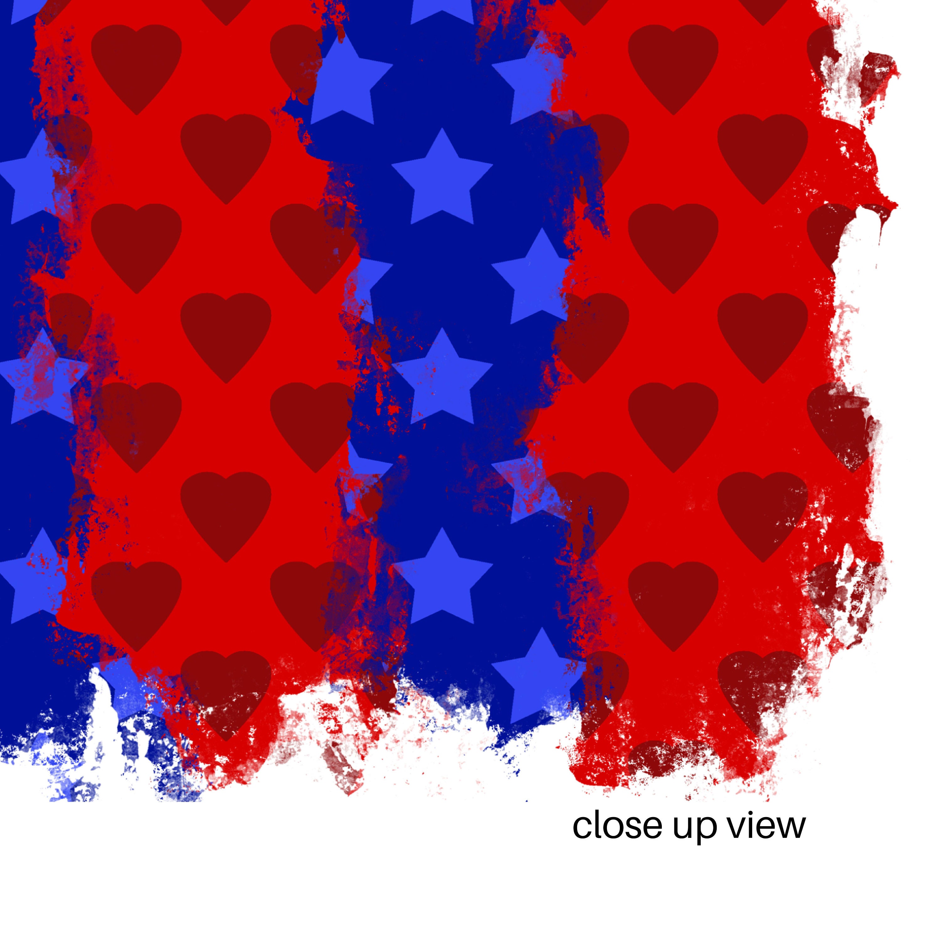 Sublimation PNG | Red and Blue Stars and Hearts | Brush Stroke PNG ...