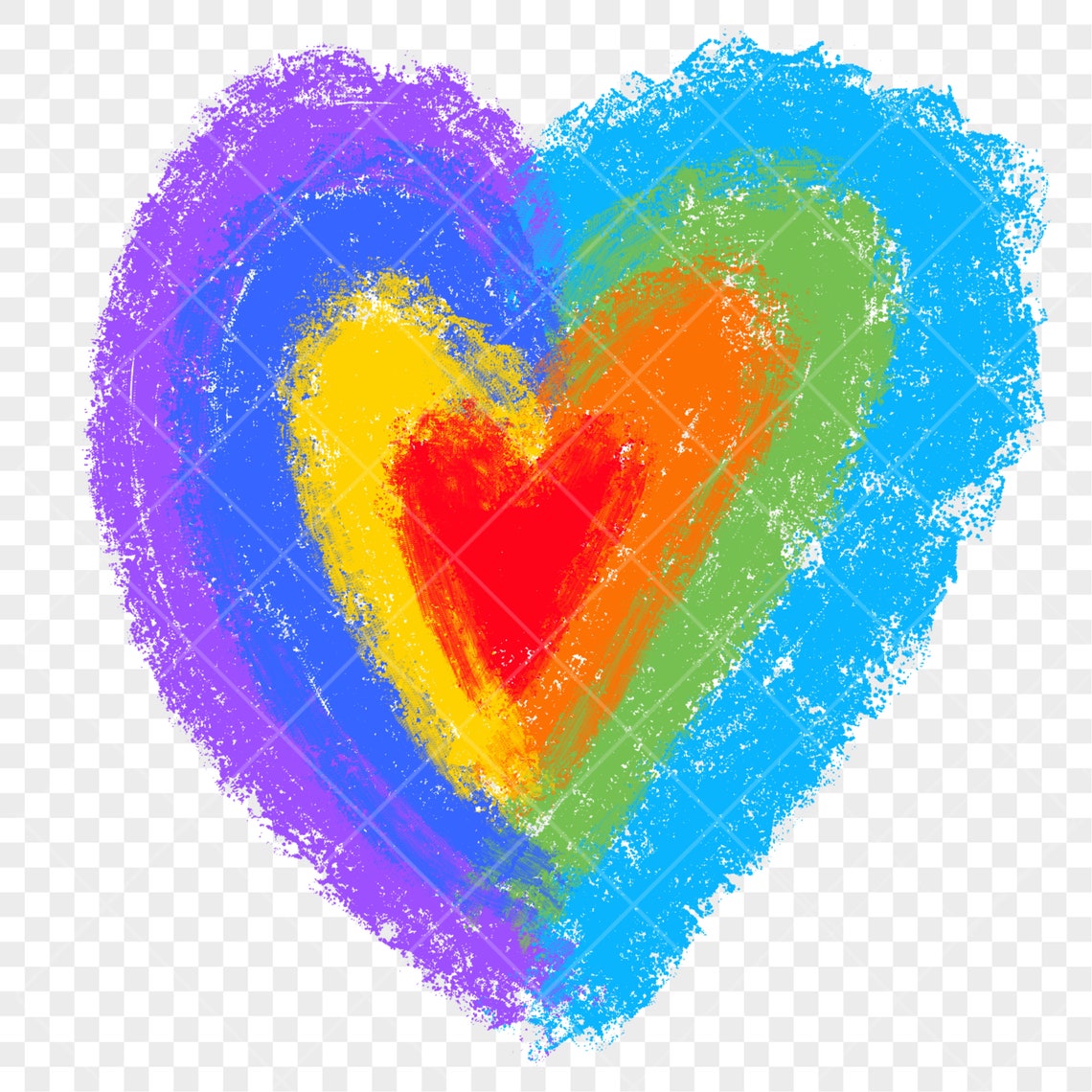 Rainbow Heart Sublimation PNG Rainbow Pride Love Clip Art | Etsy
