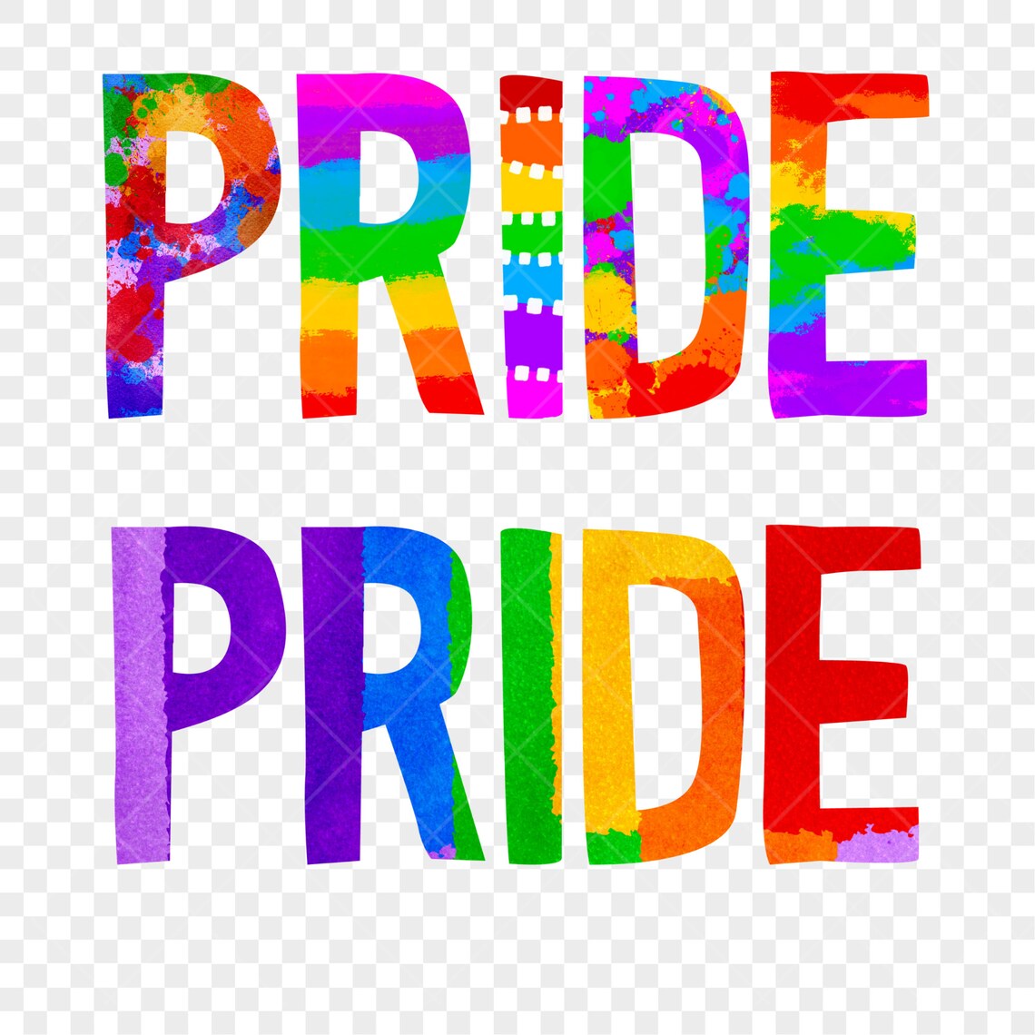Rainbow Pride Sublimation PNG | Pride LGBTQ Clip Art | Pride Word Art ...
