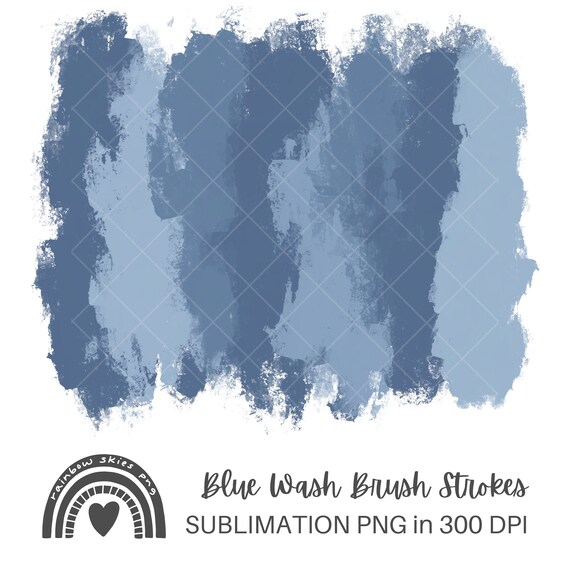 Textured Sublimation PNG Background Blue Wash Brush Strokes | Etsy