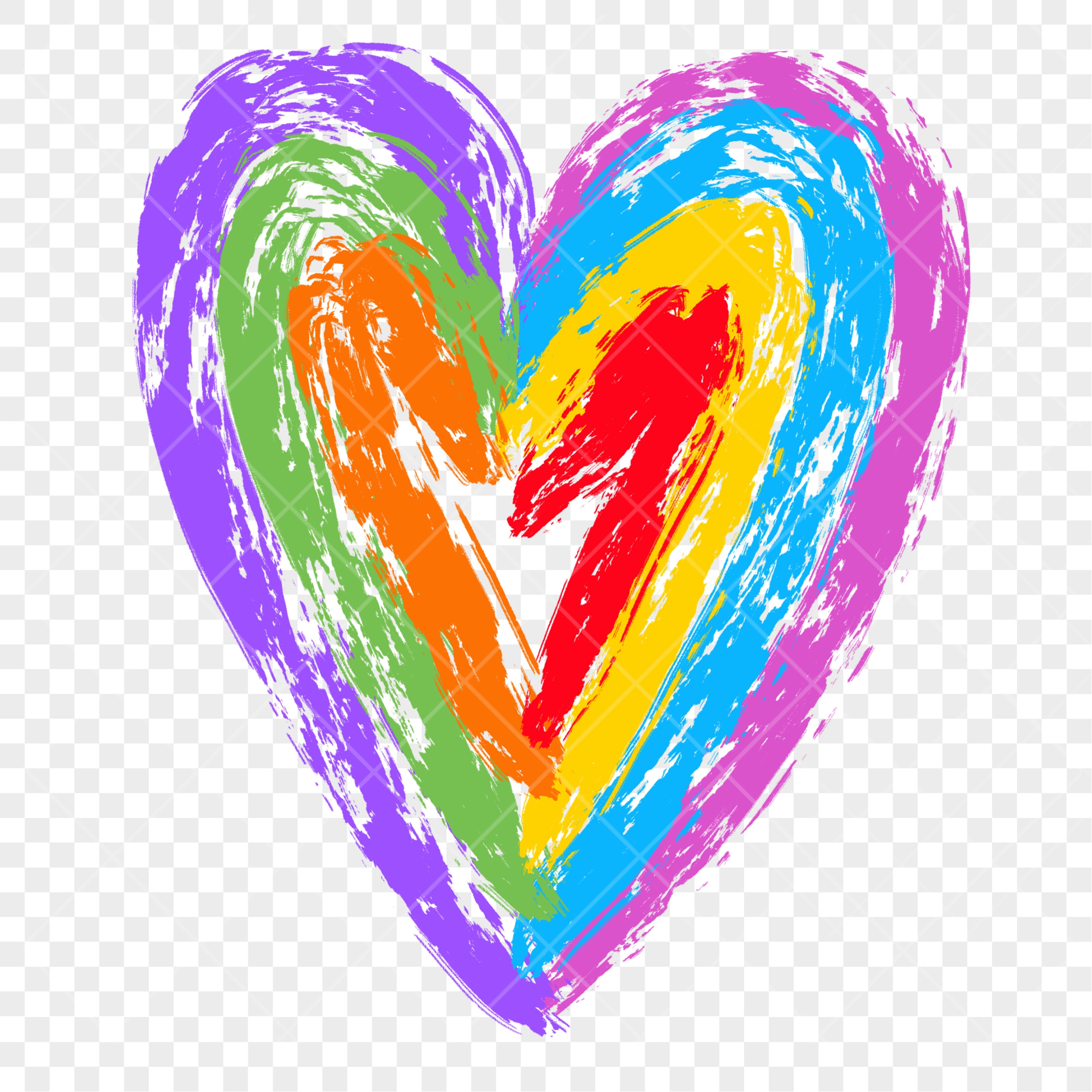 Rainbow Heart Sublimation PNG Rainbow Pride Rainbow Clip - Etsy