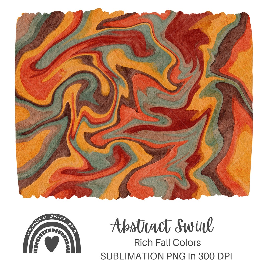 Sublimation PNG Background Modern Abstract Swirl of Fall Colors Digital ...