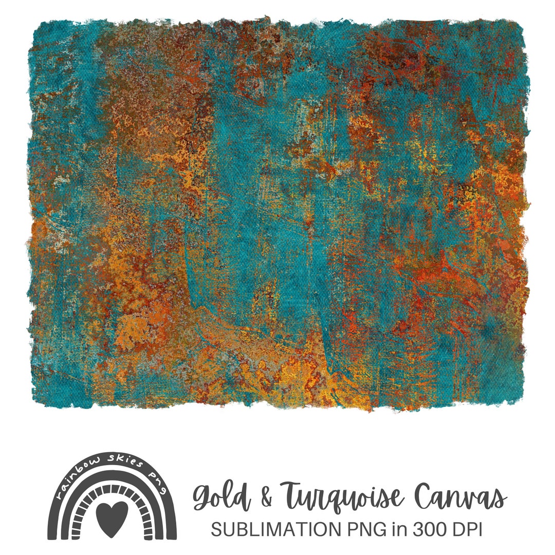 Sublimation PNG Background Gold and Turquoise Canvas Digital Download ...