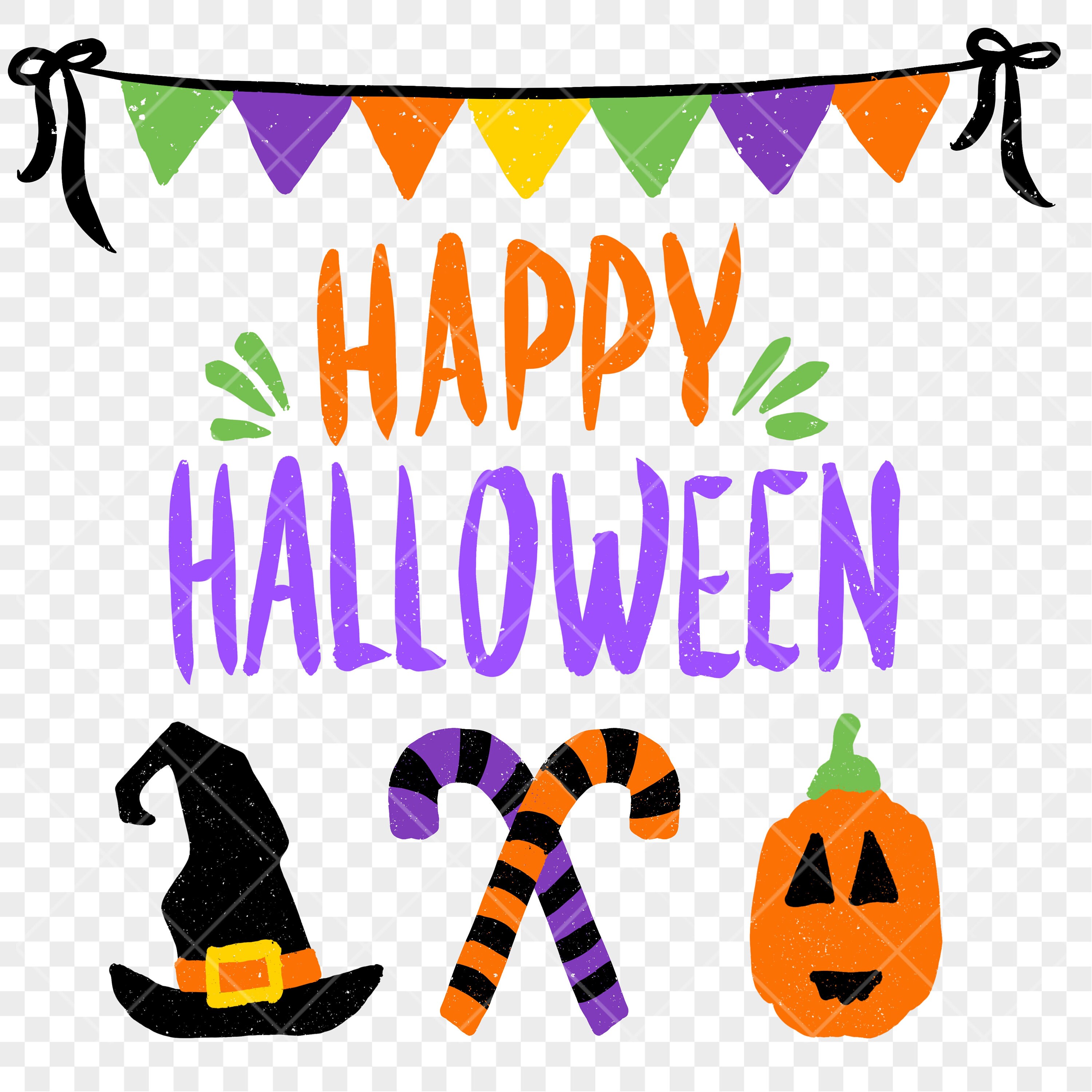 Happy Halloween Trio Textured Sublimation PNG Digital Download ...