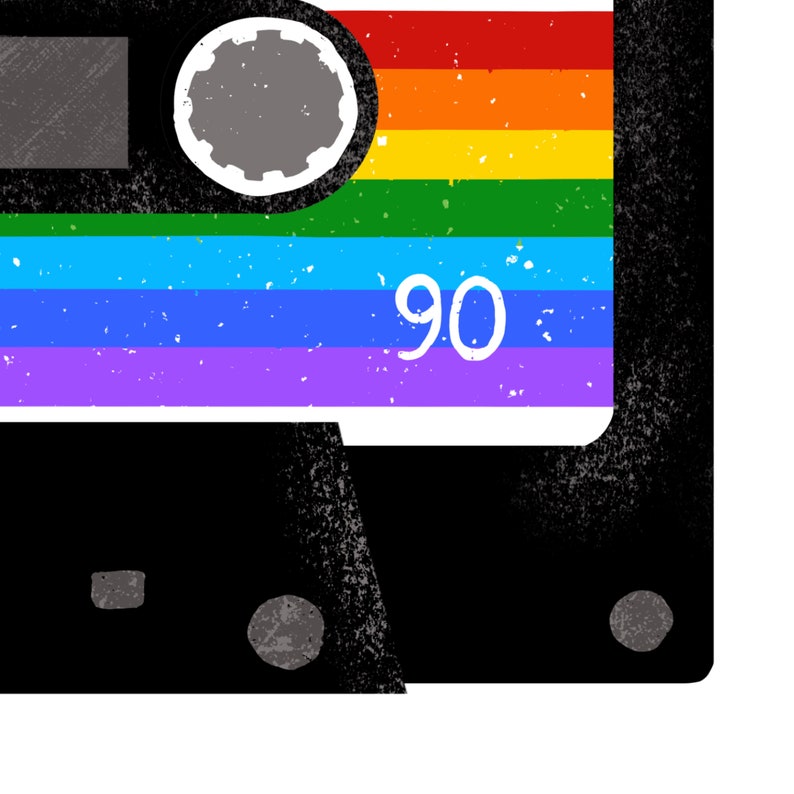 Sublimation PNG Cassette Tape Rainbow Colors Retro Stripes Boho Groovy ...