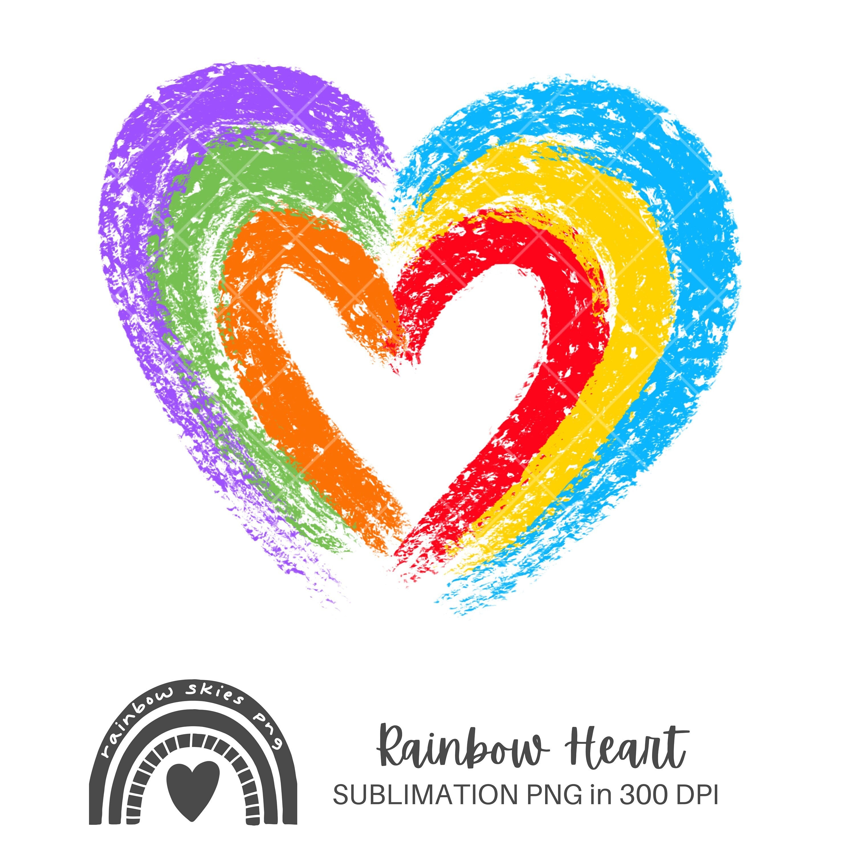 Rainbow Heart Sublimation PNG | Pride Rainbow | Love | LGBTQ | Digital ...