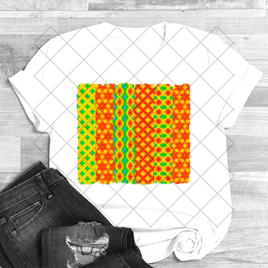 Sublimation PNG Background Orange Yellow Green Neon Patterned - Etsy