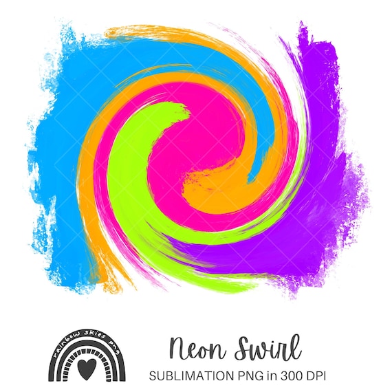 Textured Sublimation PNG Neon Brights Abstract Swirl - Etsy