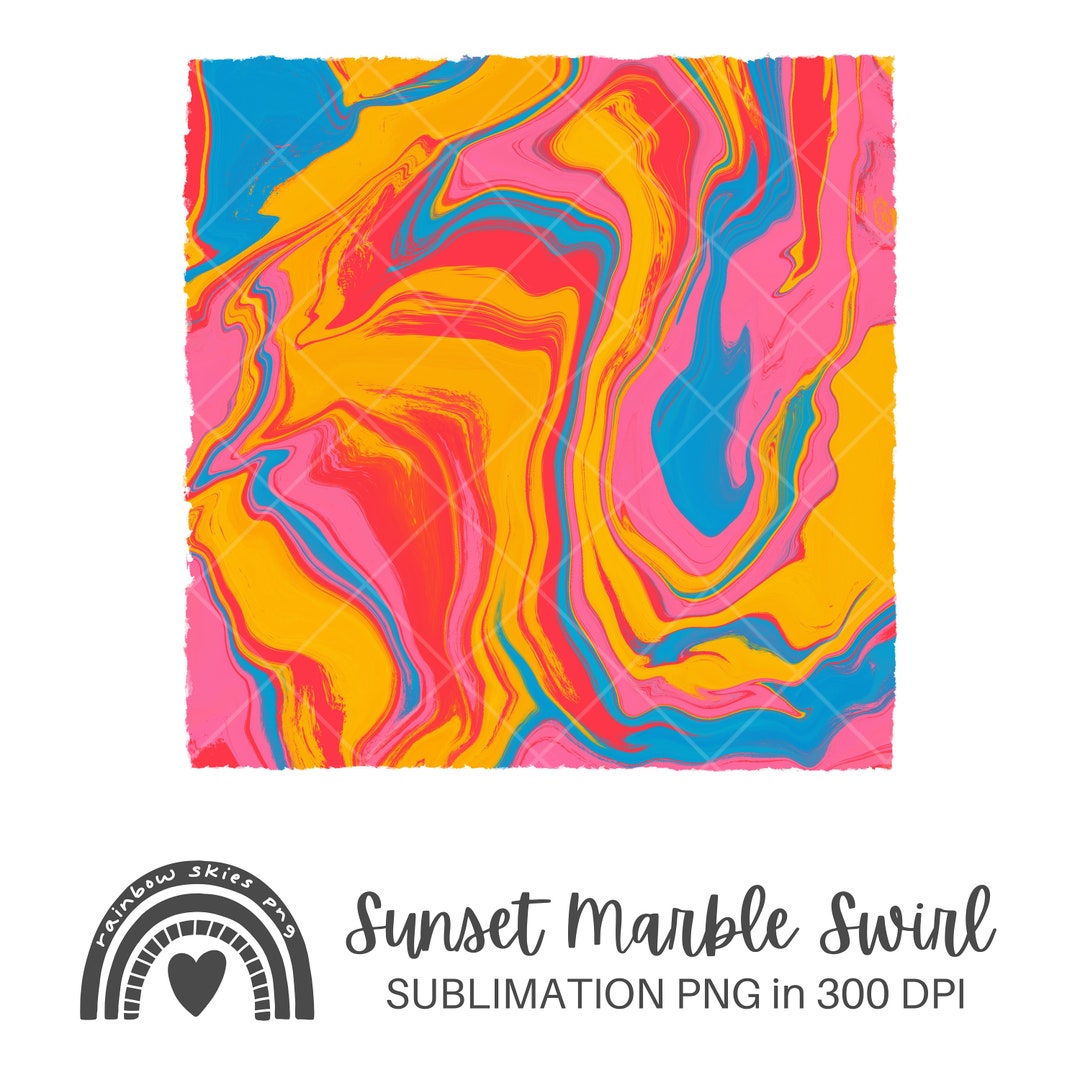 Sublimation PNG Background Bright Sunset Skies Marble Swirl Summer ...
