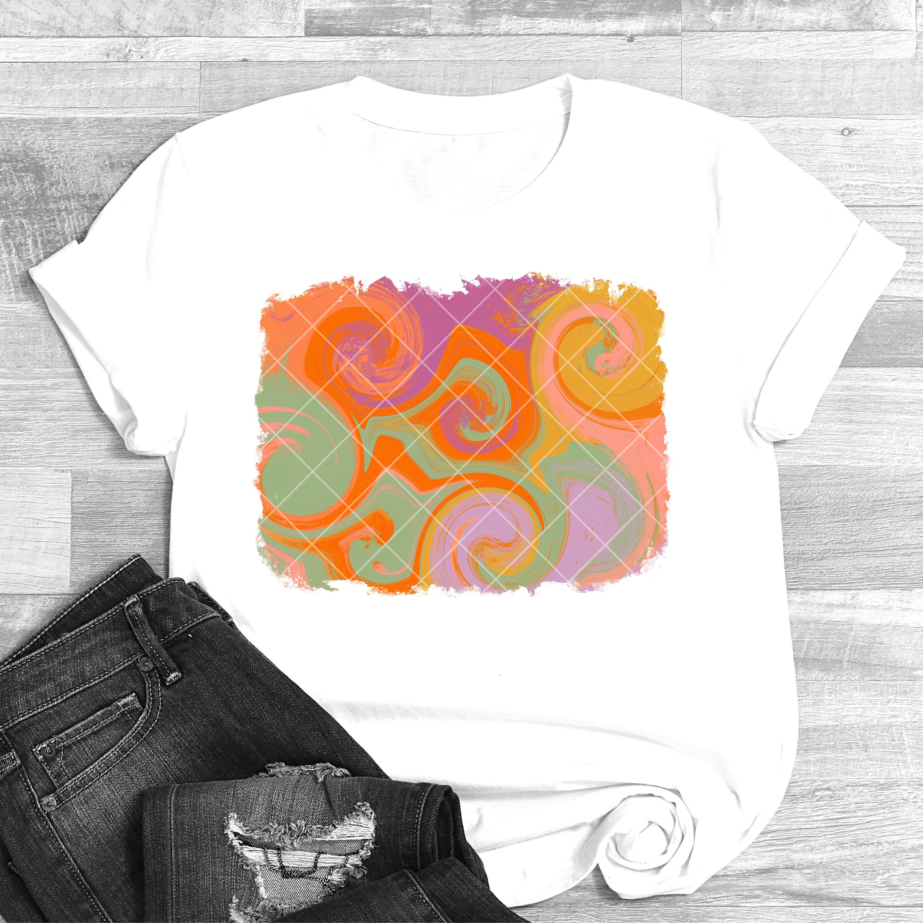 Sublimation PNG Background Orange Mustard Yellow Purple Swirl | Etsy