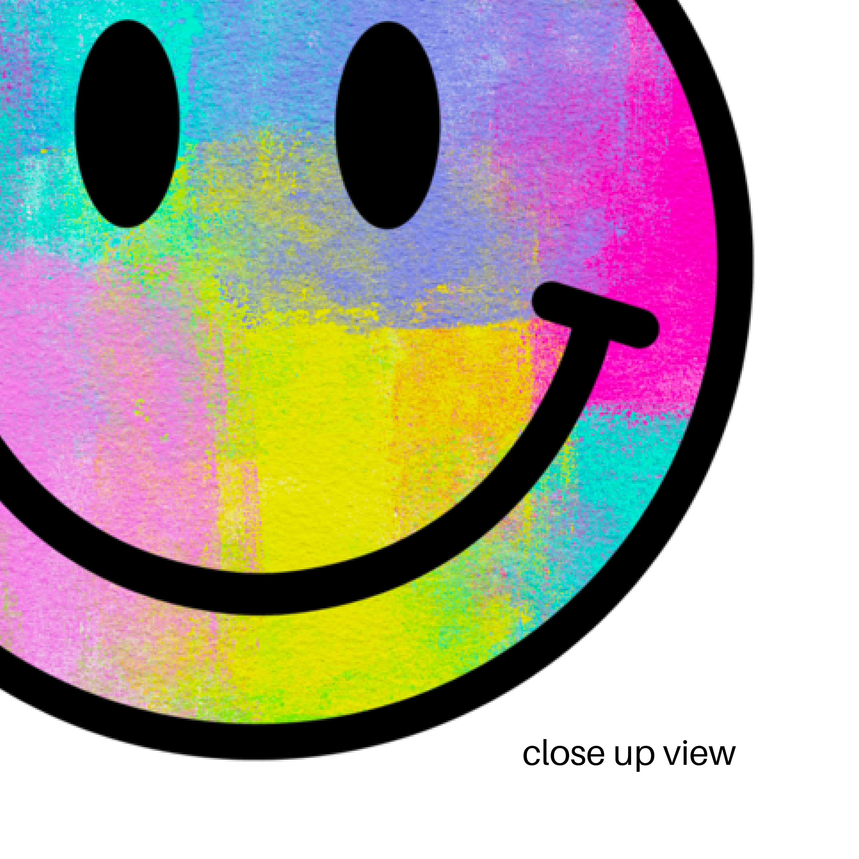 Neon Smiley Face Sublimation PNG Retro Clip Art Spring - Etsy