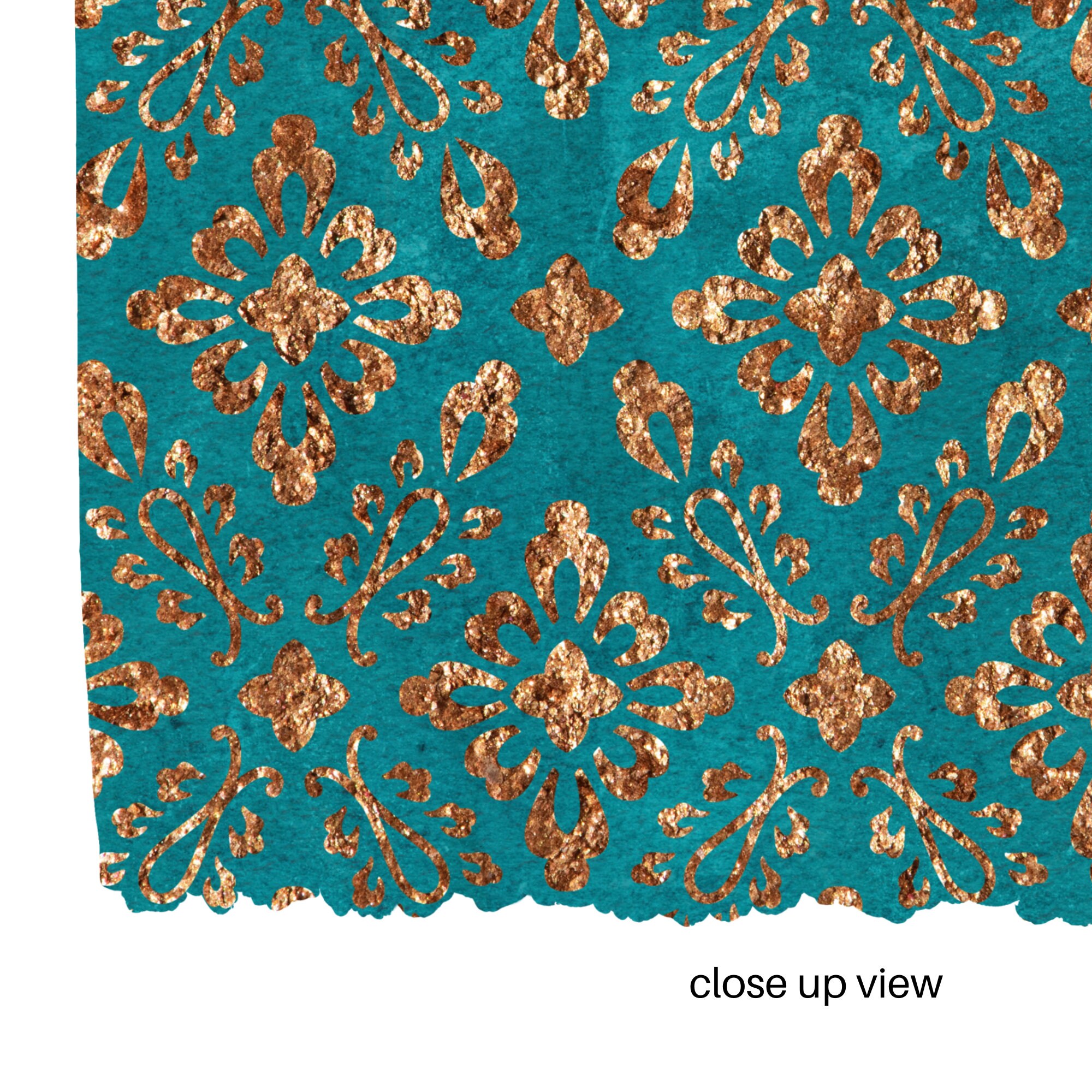 Sublimation PNG Background Turquoise and Copper Damask - Etsy