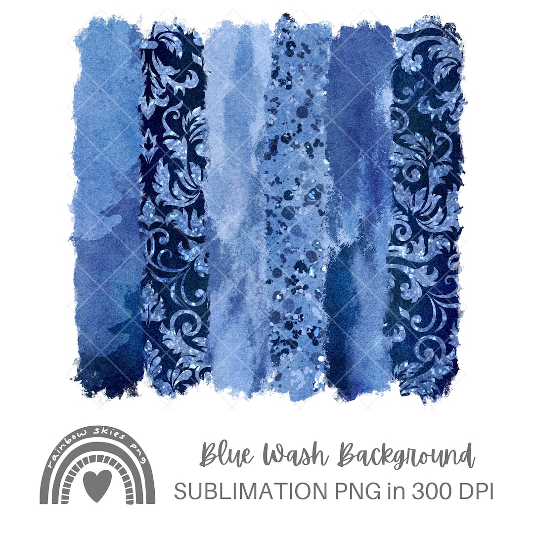 Textured Sublimation PNG Blue Brush Strokes Blue Wash Background Winter ...