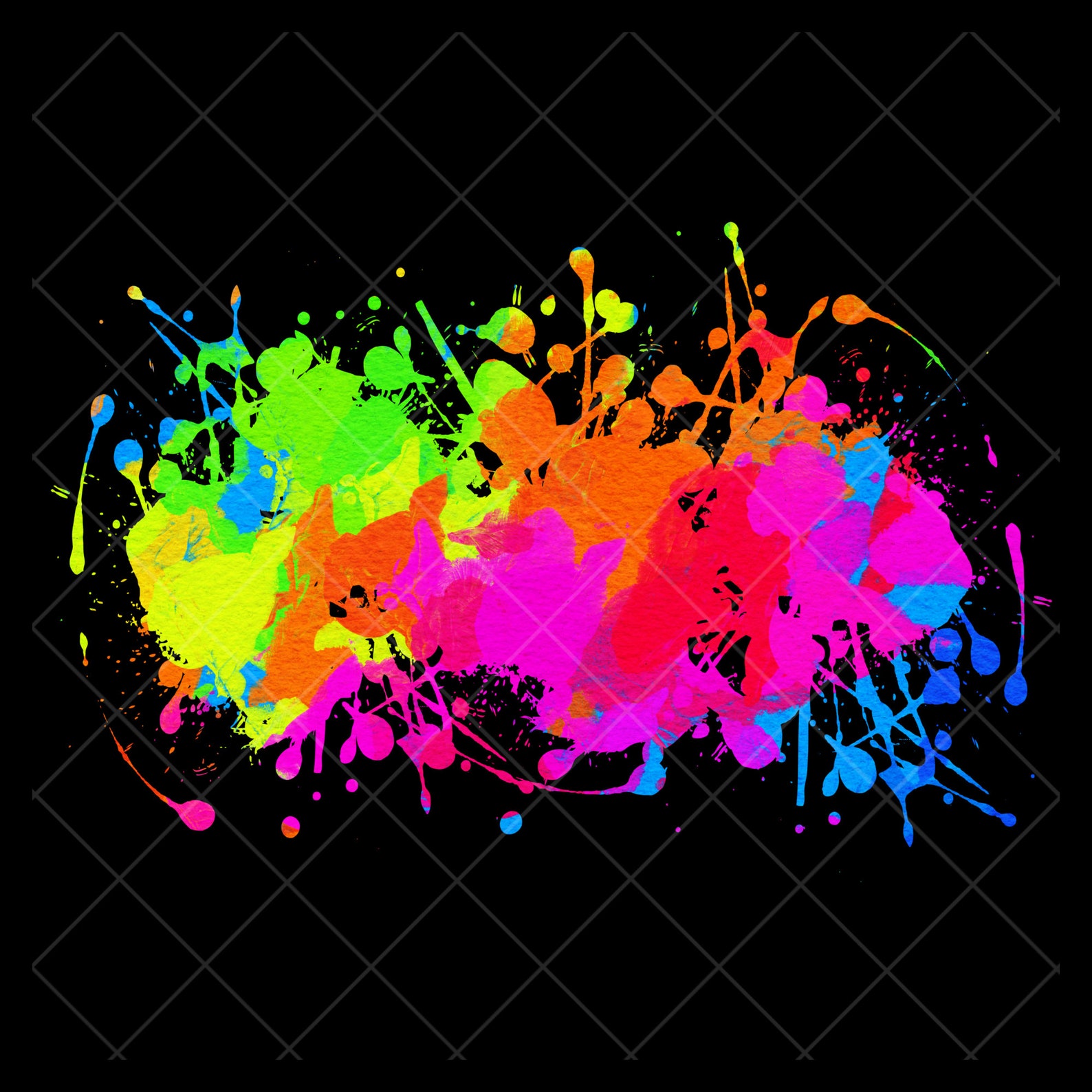 Neon Background Sublimation PNG | Abstract Splatter in Textured Neon ...