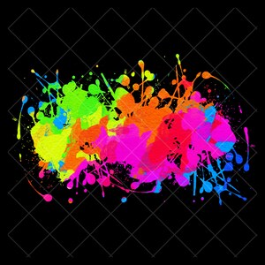 Neon Background Sublimation PNG | Abstract Splatter in Textured Neon ...