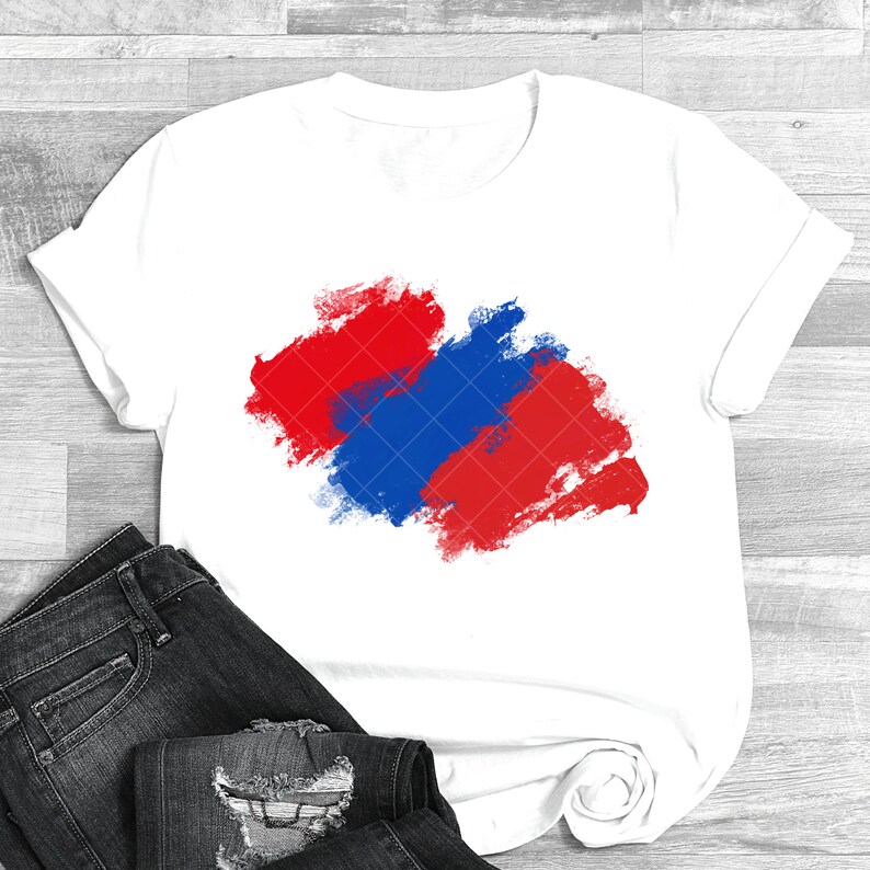 Sublimation PNG Red and Blue Watercolor Brush Strokes Fourth - Etsy