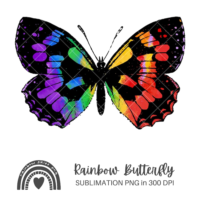 Rainbow Butterfly Sublimation PNG, Pride, LGBT, Spring, Summer Digital ...