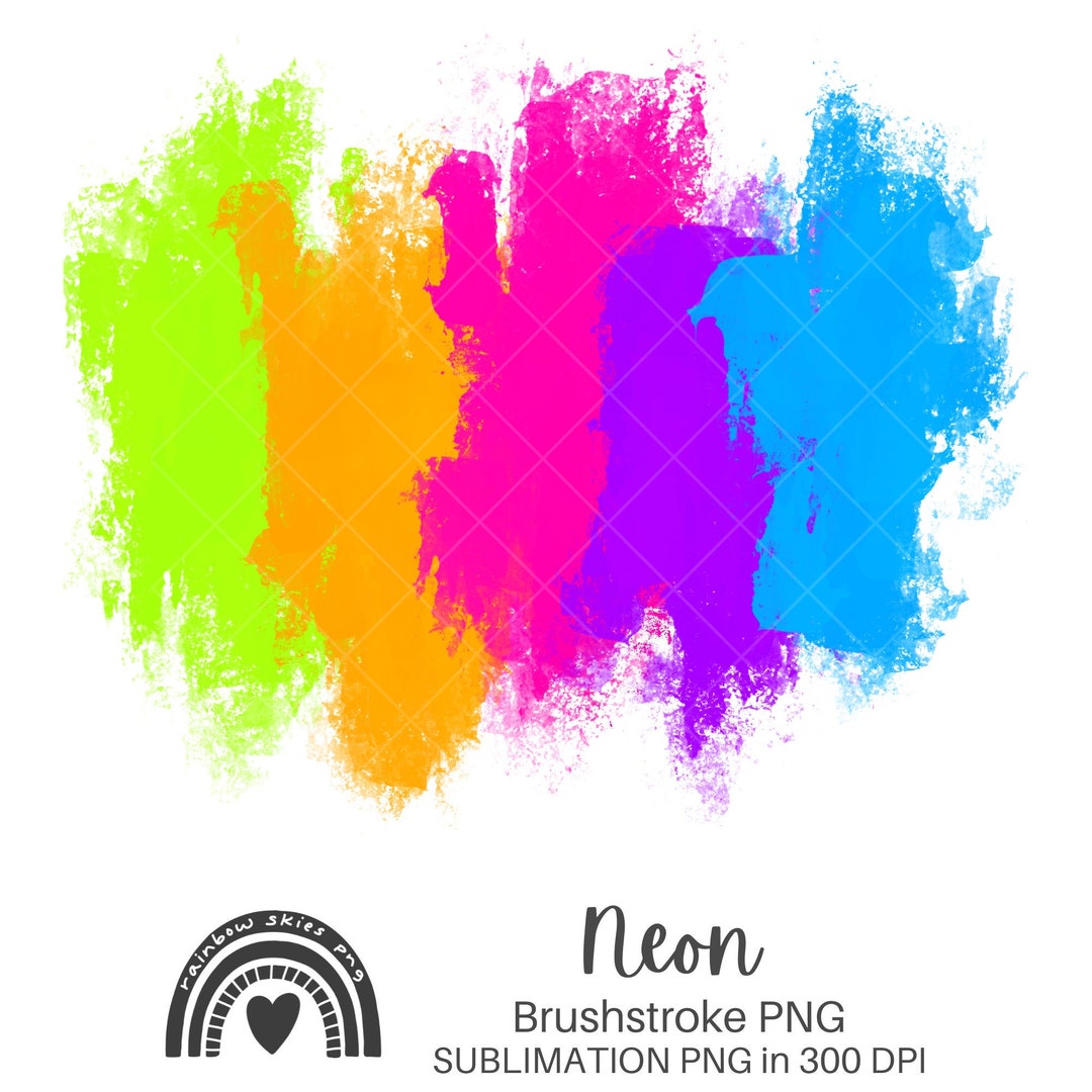 Neon Textured Sublimation PNG | Neon Brights | Brushstroke Spring ...
