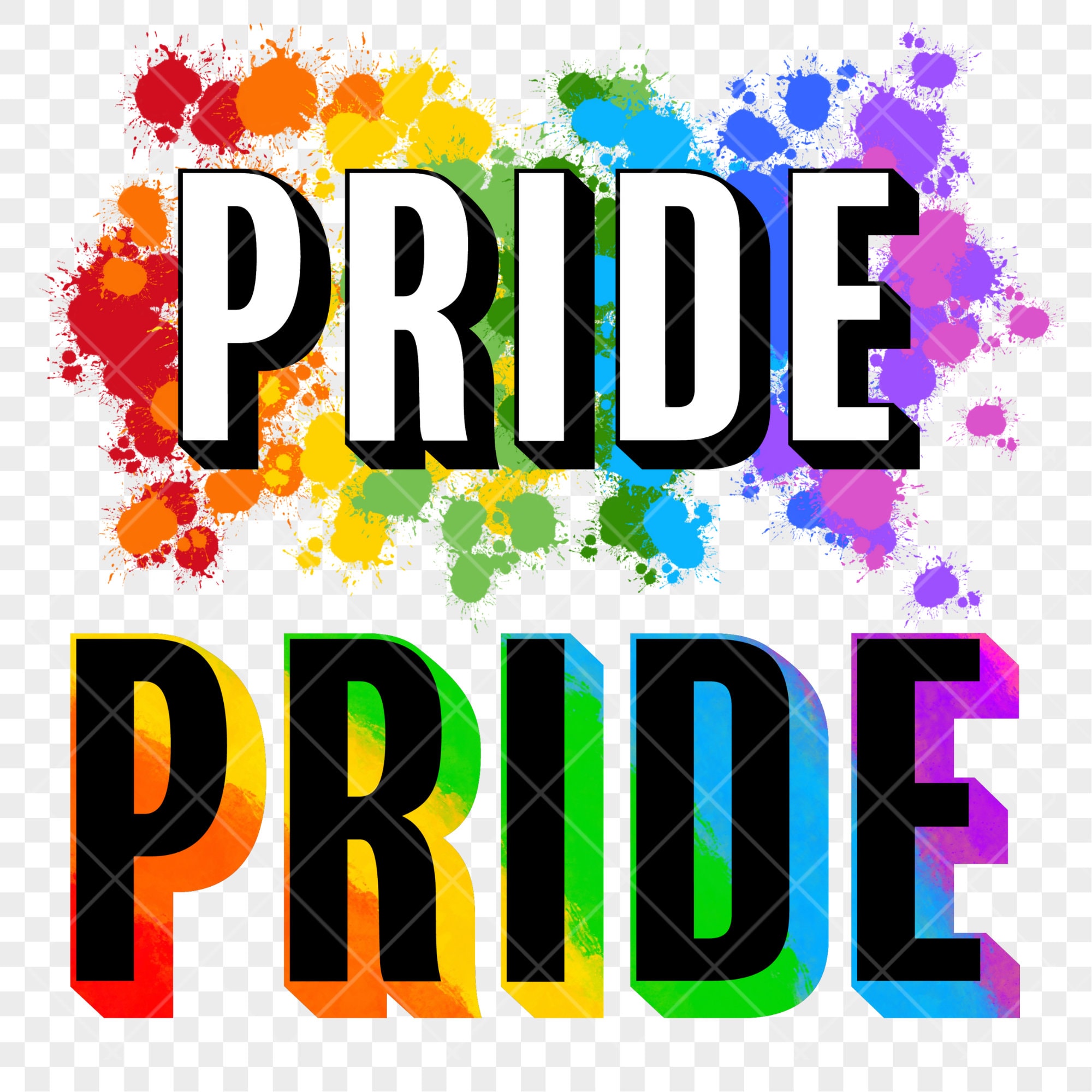 Rainbow Pride Sublimation PNG | Pride LGBTQ Clip Art | Pride Word Art ...