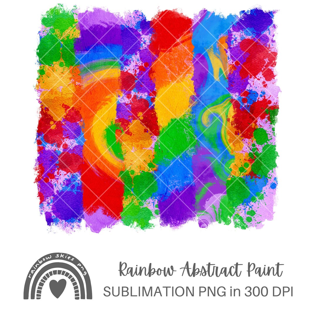 Sublimation PNG Background Rainbow Abstract Paint Brush Strokes Summer ...