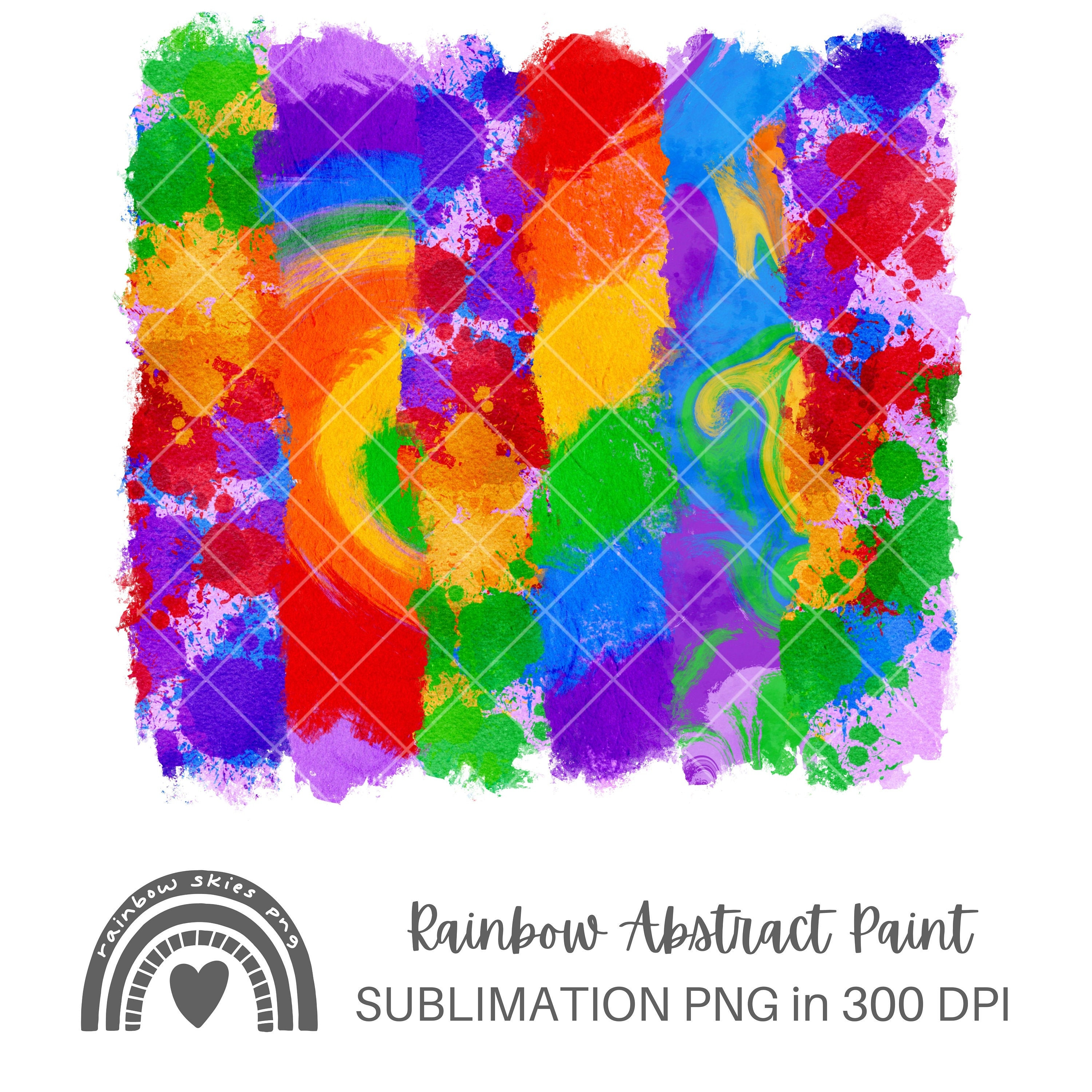 Sublimation PNG Background Rainbow Abstract Paint Brush Strokes Summer ...