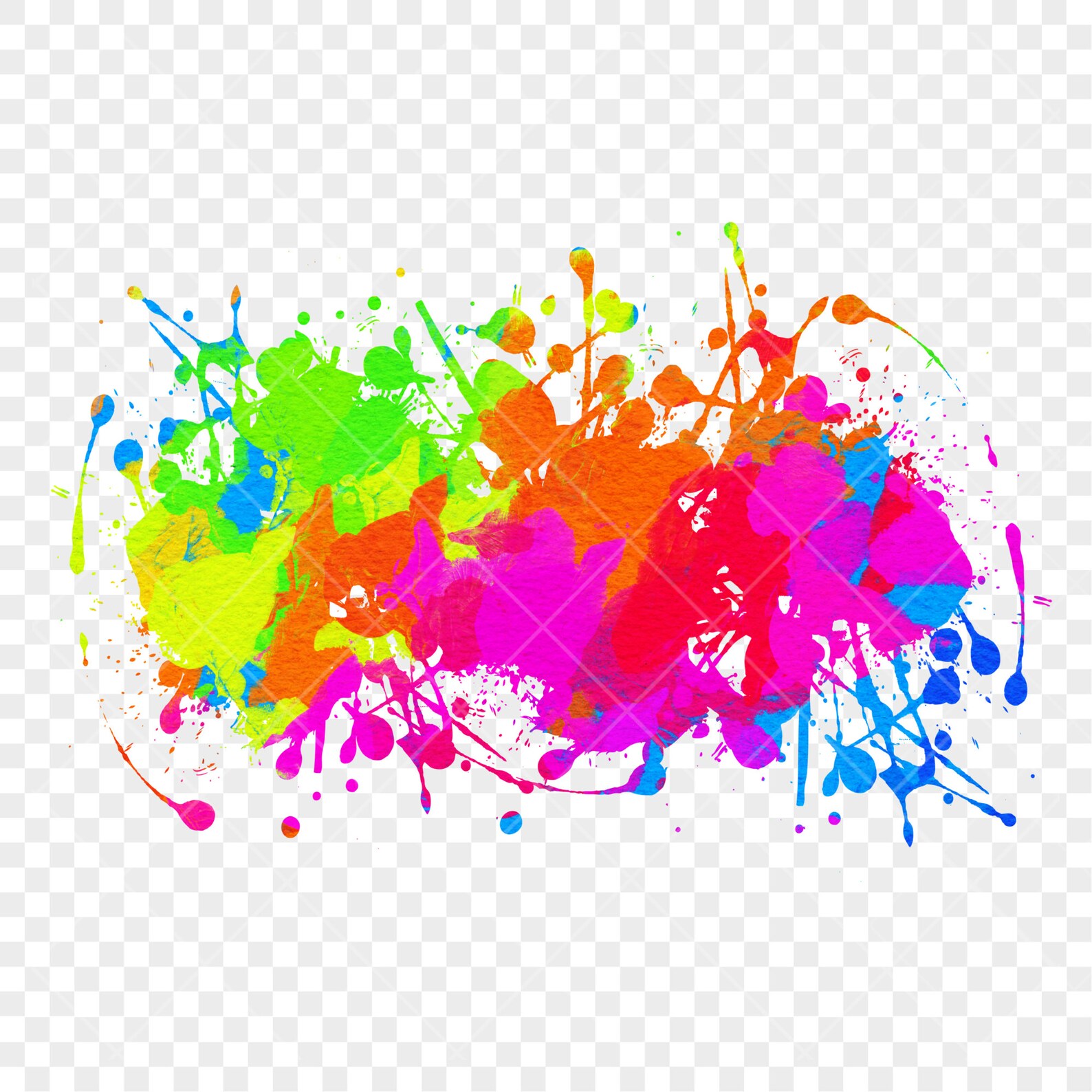 Neon Background Sublimation PNG Abstract Splatter in Textured Neon ...