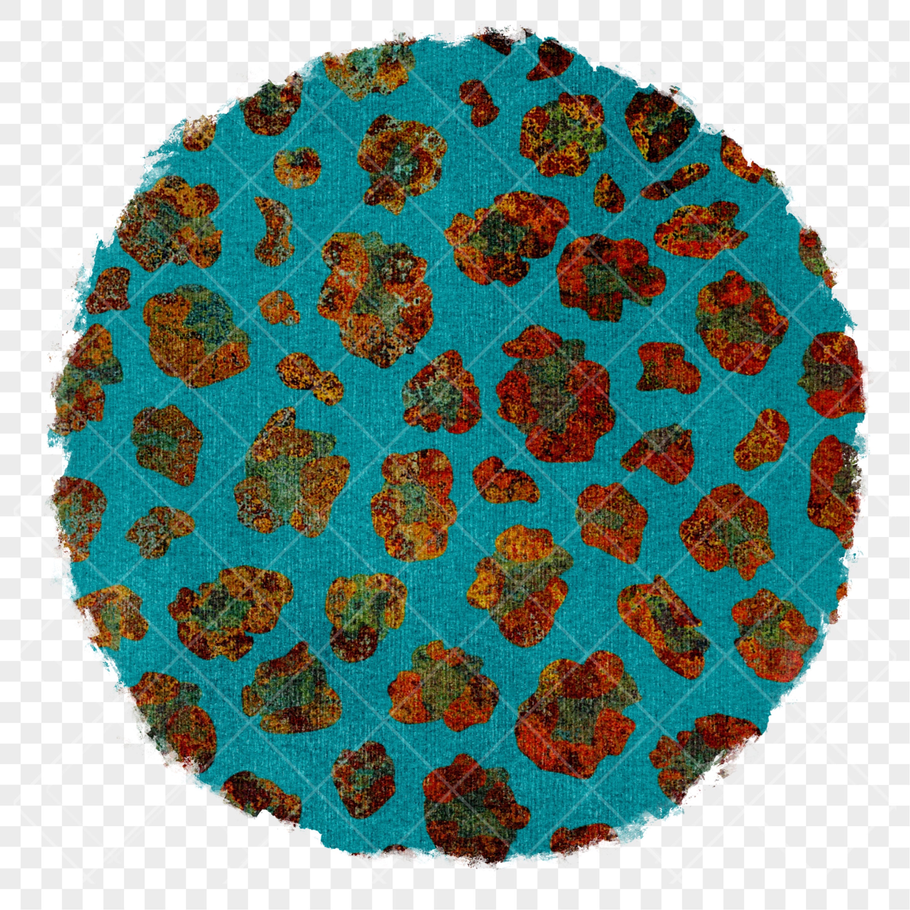 Turquoise Leopard Print Sublimation Patches, Animal Print PNG (digital ...