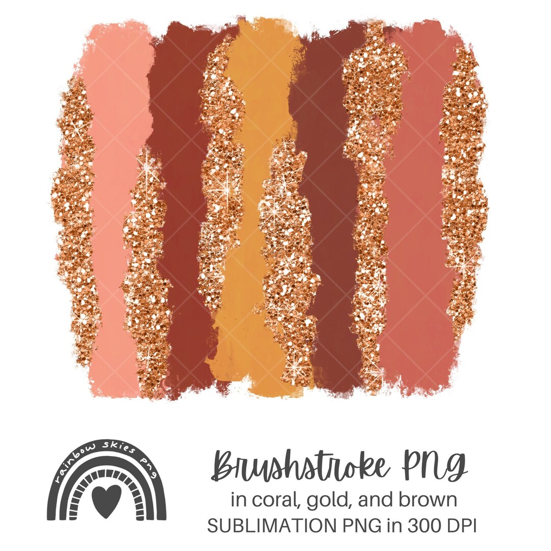 Brushstrokes Sublimation PNG | Blush Gold and Glitter | Autumn ...