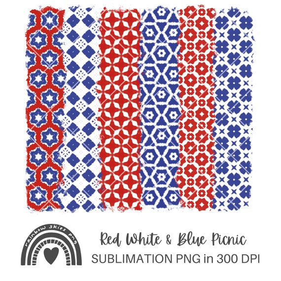 Sublimation PNG Background Red White and Blue Spring Summer | Etsy