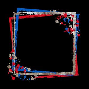 Splatter Frame PNG in Red Blue and Weathered Wood | Sublimation PNG ...