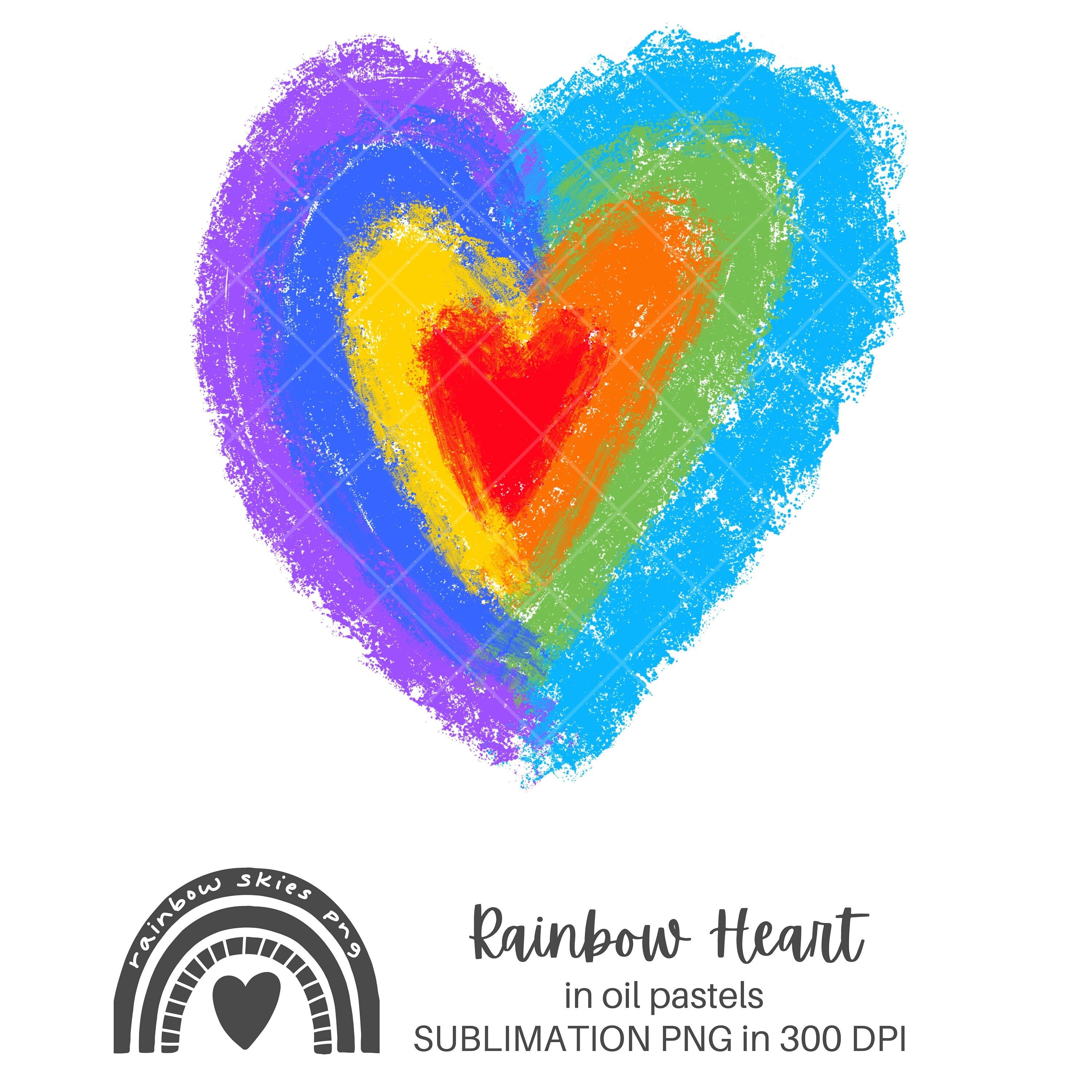 Rainbow Heart Sublimation PNG Rainbow Pride Love Clip Art LGBTQ Digital ...