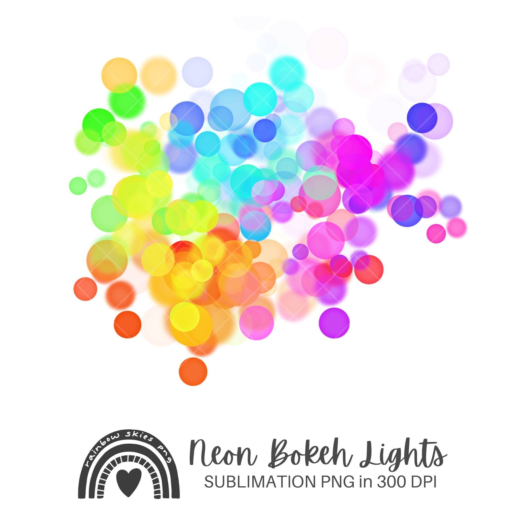 Neon Sublimation PNG Neon Bokeh Lights Bright Colors - Etsy