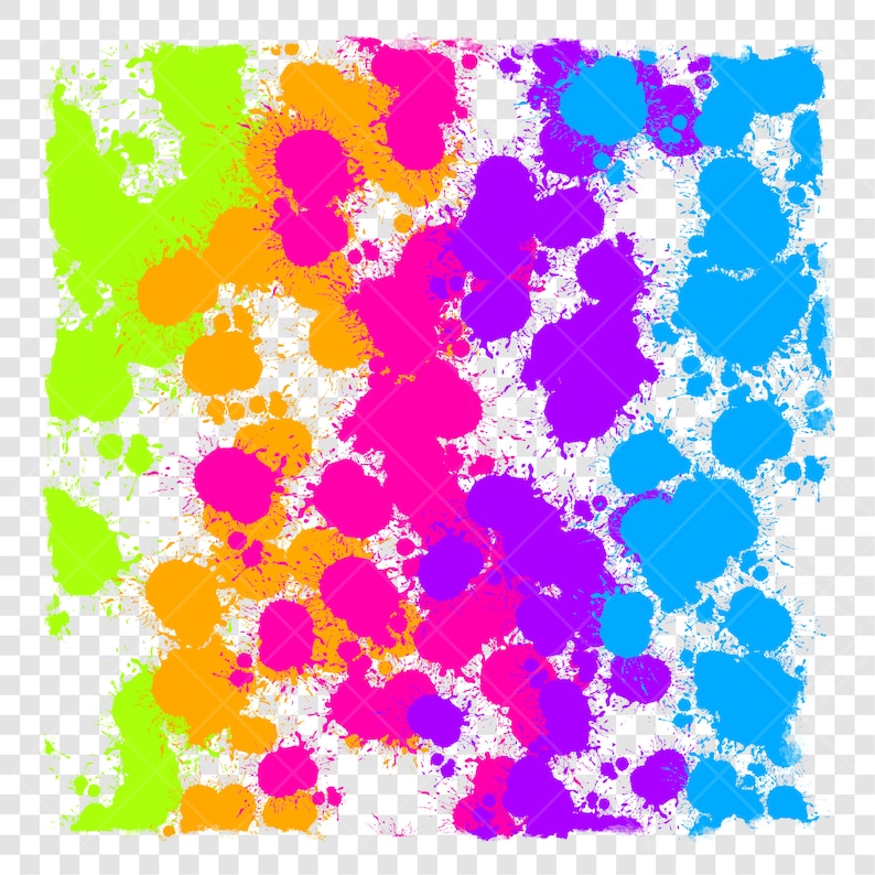 Sublimation PNG | Neon Overlay | Neon Brights Paint Splash Spring ...