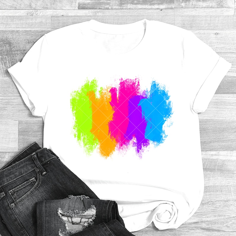 Neon Textured Sublimation PNG Neon Brights Brushstroke - Etsy