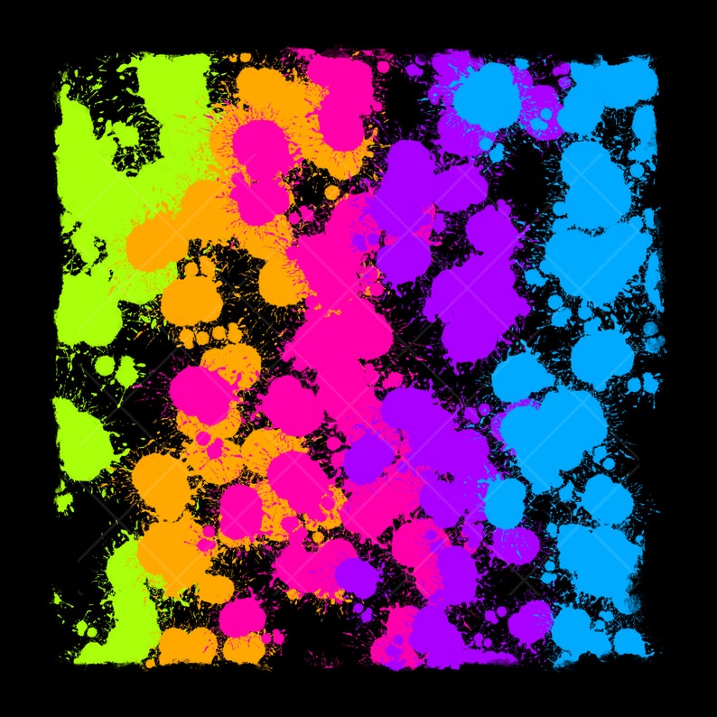 Sublimation PNG | Neon Overlay | Neon Brights Paint Splash Spring ...