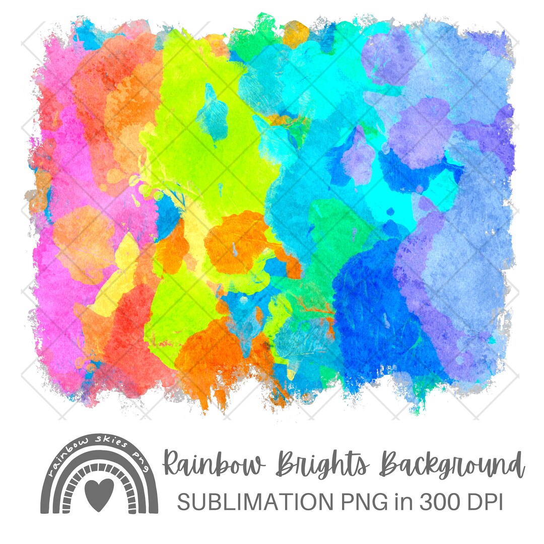 Textured Sublimation PNG Background Watercolor Rainbow Spring Summer ...