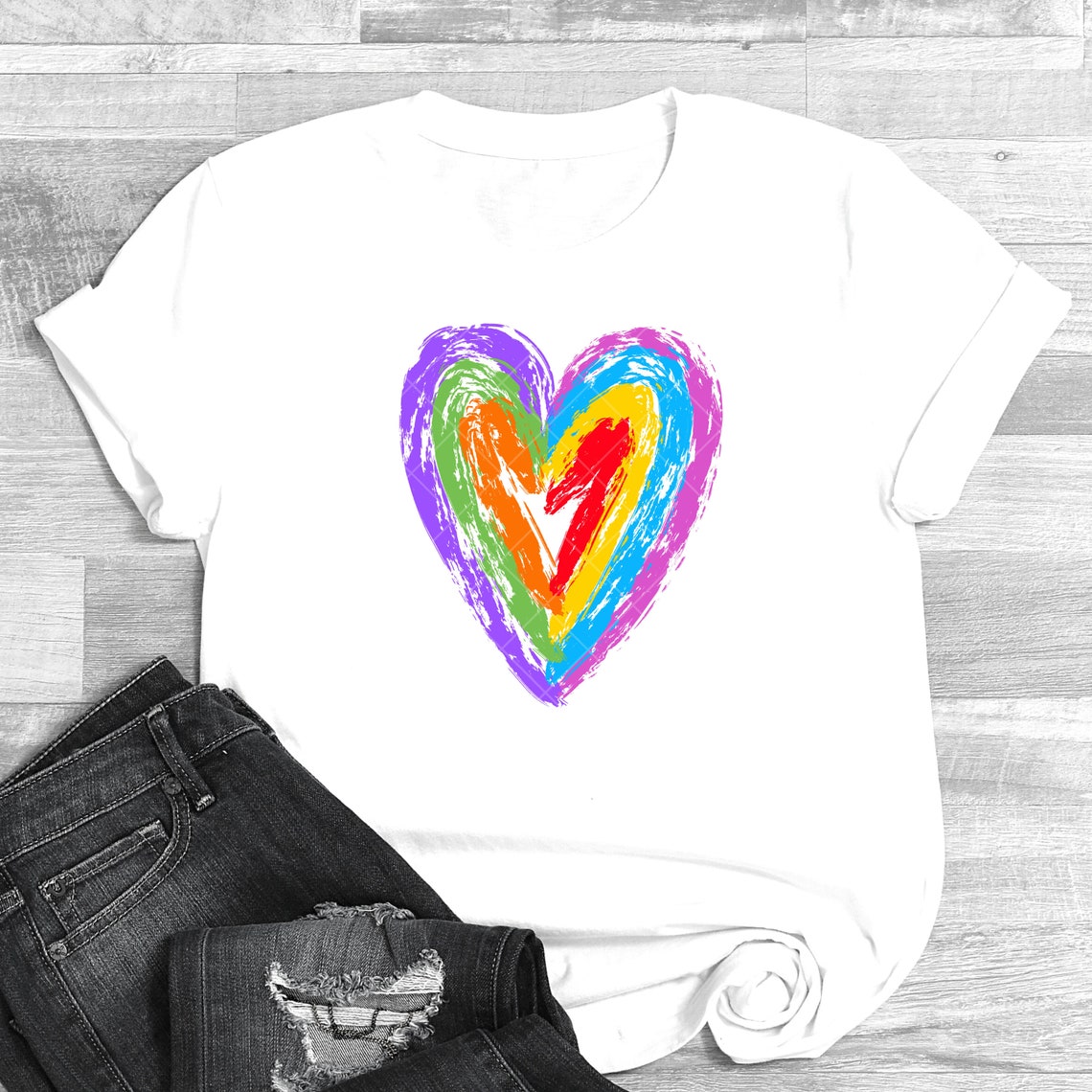 Rainbow Heart Sublimation PNG Rainbow Pride Rainbow Clip | Etsy