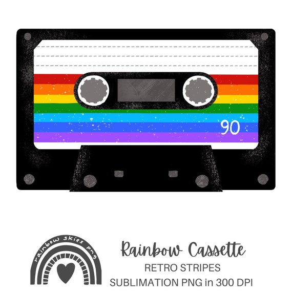 Sublimation PNG Cassette Tape Rainbow Colors Retro Stripes - Etsy