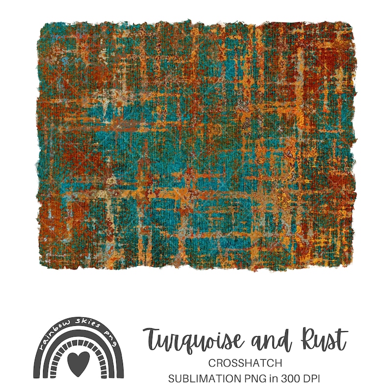 Sublimation PNG Fall Background Turquoise and Rust Crosshatch Canvas ...