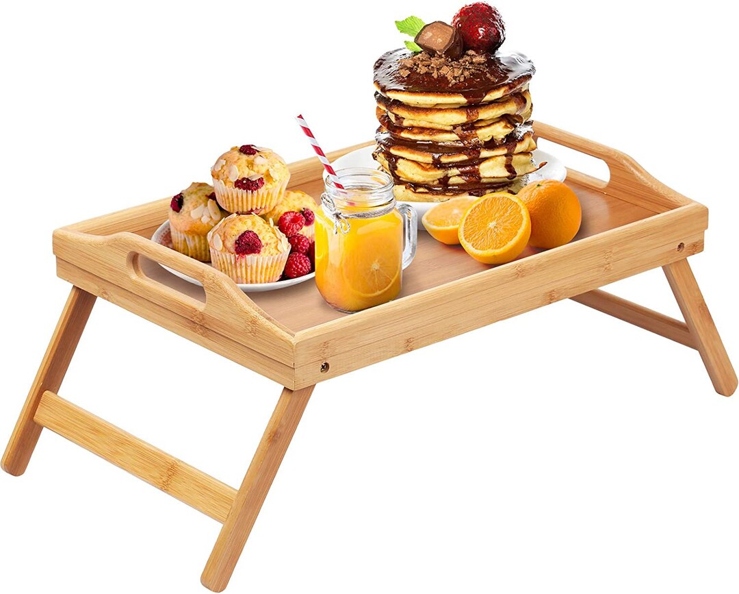 Personalized Bed Tray Table Folding Legs With Handles Breakfast Food Tray for Sofa,bed,eating ...