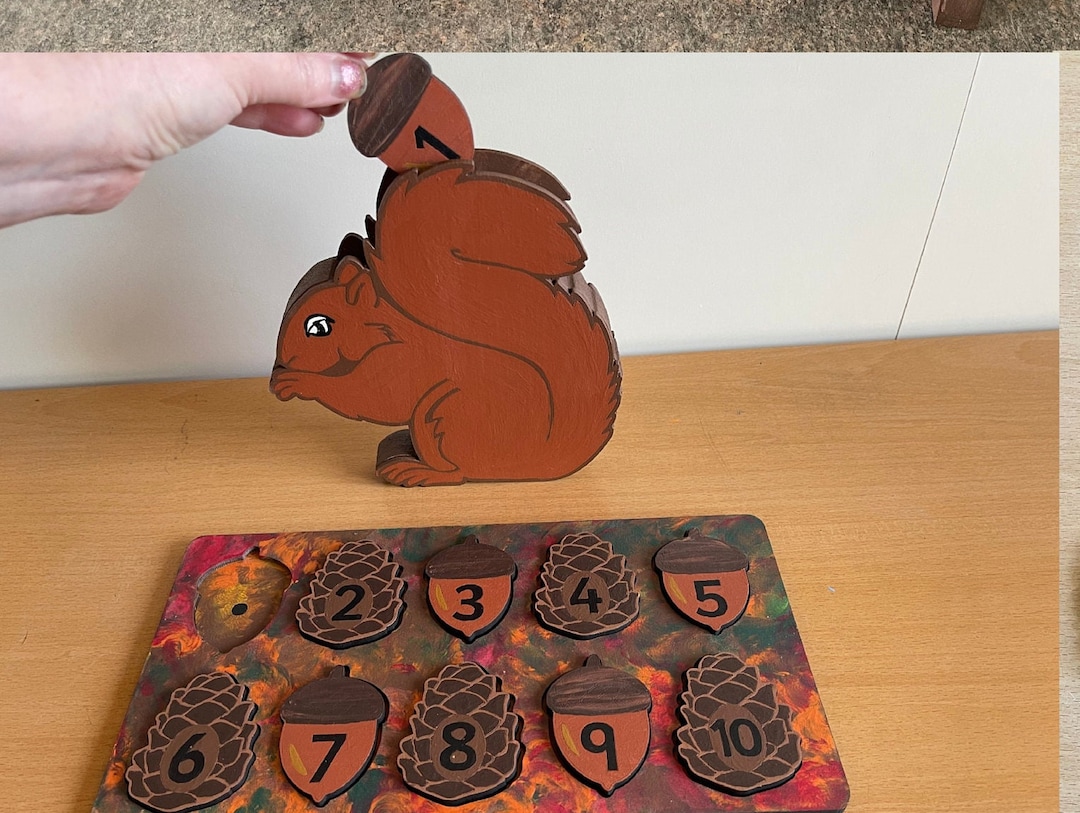 Squirrel and Acorn Counting - Etsy