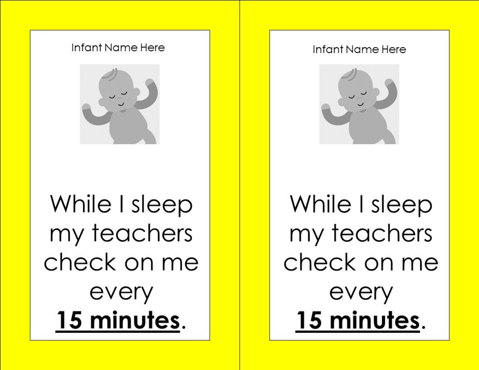 Infant Sleep Safety Poster: SIDS Prevention, Editable Crib Decor ...
